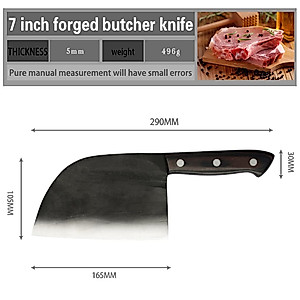 Meat Cleaver, Handmade Butcher Knife High Carbon Japanese Kitchen Poultry Bone Cutting Full Tang Wood Handle Serbian Handmade Knives