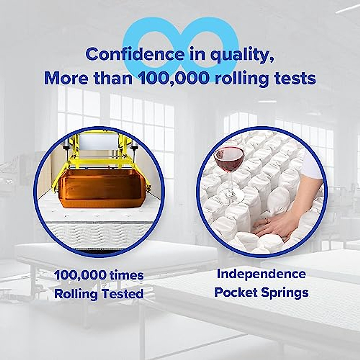 Olee Sleep King Mattress, 10 Inch Plush Cloud Hybrid Mattress, Gel Infused Memory Foam, Pocket Spring for Support and Pressure Relief, CertiPUR-US Certified, Bed-in-a-Box, Soft, King Size