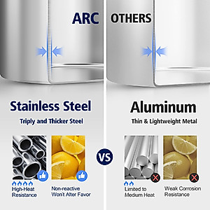 ARC 64-QT Large Stainless Steel Stockpot for Seafood Boiler Crawfish Pot with Basket and Steamer Rack, Outdoor Cooking Pot for Crab Lobster Shrimp Trukey Fryer Boiling, and Tamales Steamer,16 Gal