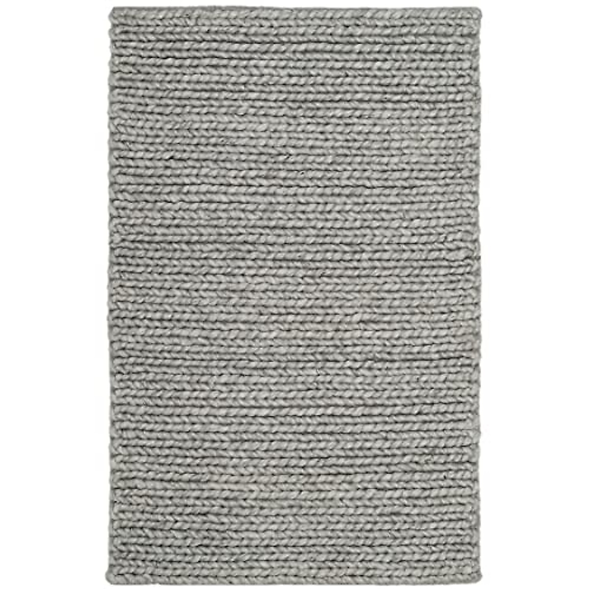 SAFAVIEH Natura Collection 2' x 3' Steel NAT311B Handmade Wool & Viscose Accent Rug