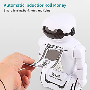 ZSEM Smart Robot for Kids RC Robot Desk Lamp Dancing Walking Singing Reable Toys ATM Saving Box with Passwo for Boys Girls Christmas Educational Gift