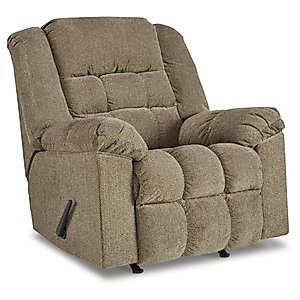 Signature Design by Ashley Kegler Contemporary Tufted Manual Rocker Recliner, Light Brown