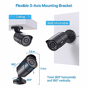 ZOSI 5MP 3K Add-on Security POE Camera, 2880 x 1620 Indoor Outdoor Bullet IP Camera, 120ft Night Vision, 3.6mm Lens, 95°View Angle, IP66 Weatherproof (Only Work with ZOSI PoE NVR)