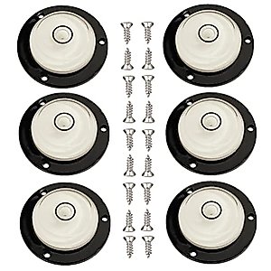 6Pcs Circular Bullseye Bubble Level with Screws Mounted Domed Multi-Directional Round Bubble Spirit Levels Precision Measuring Tools