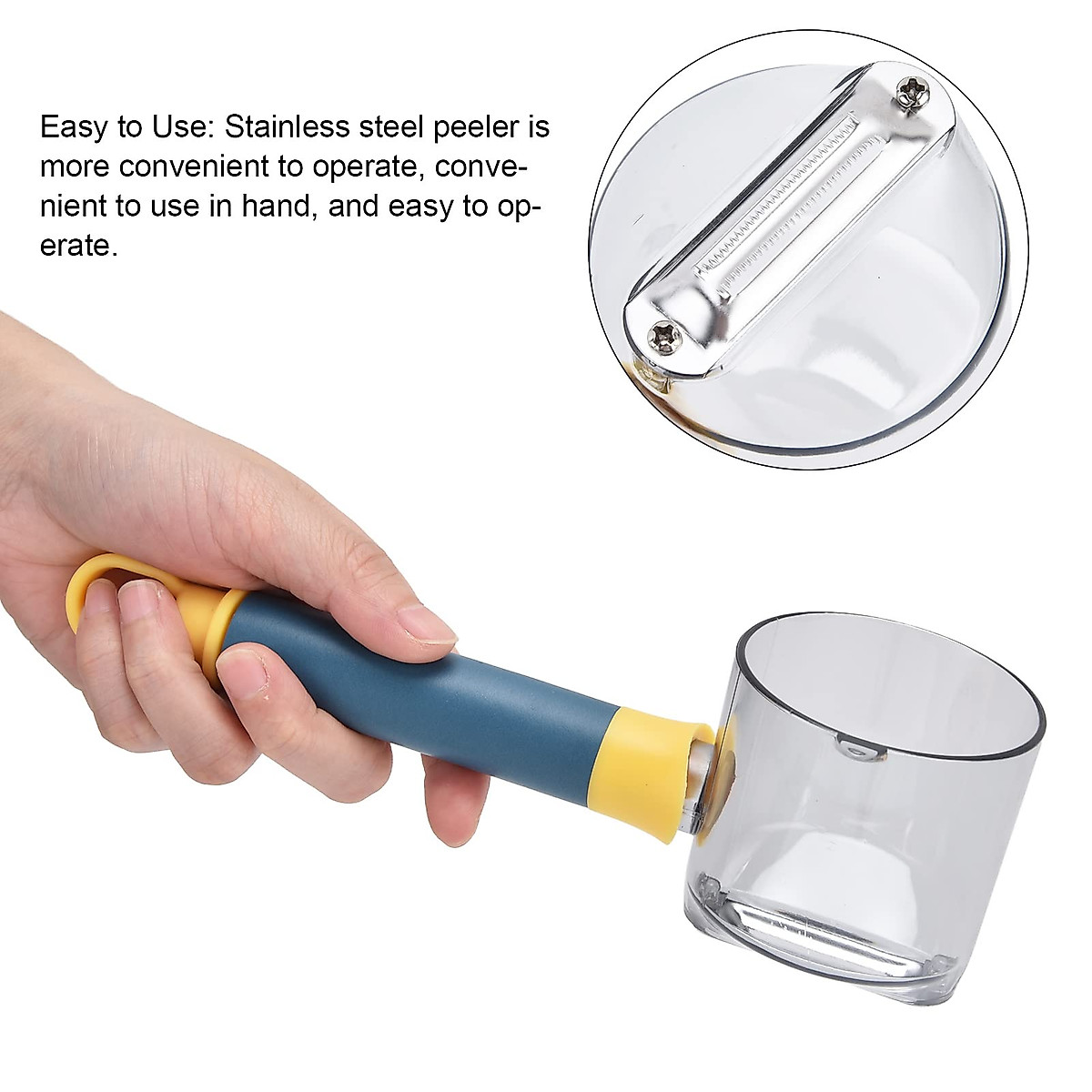 Vegetable Peeler with Peel Storage Container, Potato Peeler Planing Grater for Home