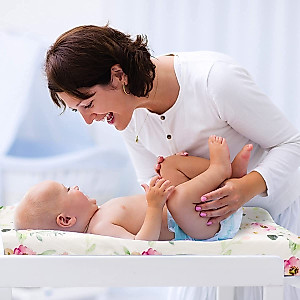 Girl Crib Sheet and Changing Pad Cover, Floral Nursery Bedding, Flower Sheets for Baby Toddler Mattress