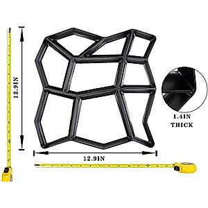 VanSmaGo 4Packs Concrete Molds and Forms,Walk Path Maker Walkway Stone Molding Paving Pavement Stepping Stone Outdoor Paver Cement Mold for Patio, Lawn & Garden