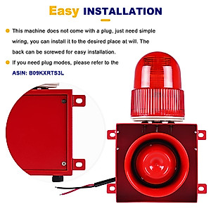 Saladulce Industrial Siren Alarm Horn Strobe Loud Flashing Alarm Siren AC110V 120dB Outdoor Siren Safety Alarm Horn Indoor Warning Siren Light Emergency Waterproof