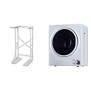 BLACK+DECKER BWDS Washer Dryer Stacking Rack Stand, White & Panda 110V 850W Electric Compact Portable Clothes Laundry Dryer with Stainless Steel Tub Apartment Size 1.5 cu.ft