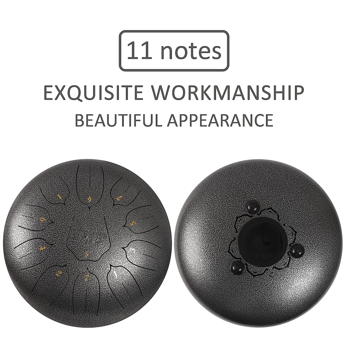 LOMUTY Steel Tongue Drum - Percussion Instrument -Handpan Drum with Bag, Music Book, Mallets, Finger Picks