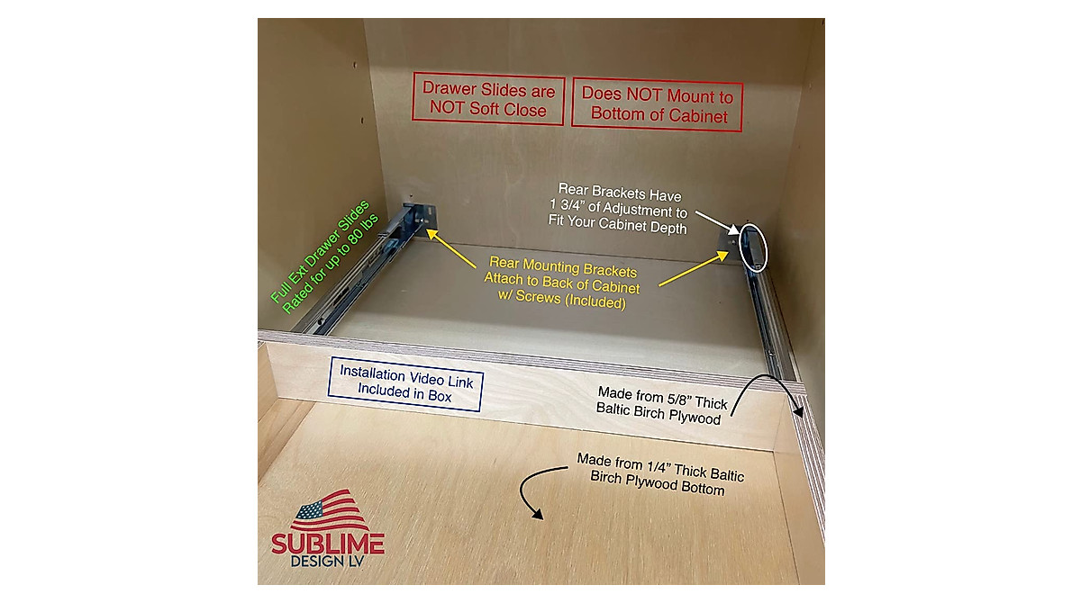 Sublime Design 15" Pull Out Tray for Kitchen Cabinets