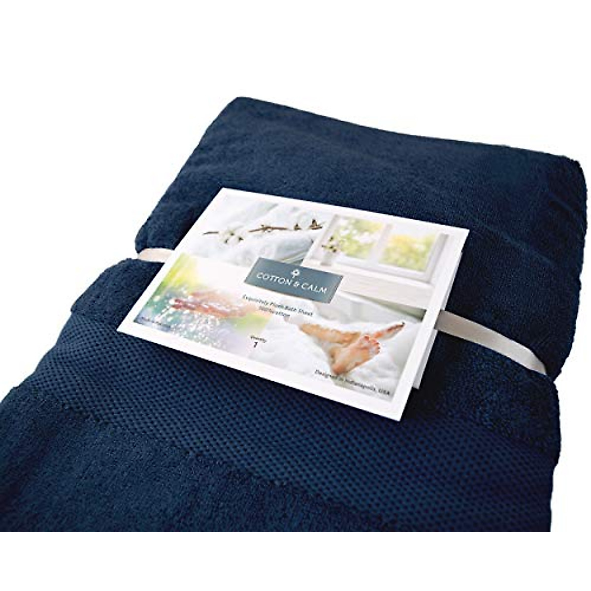 Cotton & Calm Exquisitely Plush and Soft Extra Large Bath Towel (Navy Blue, 35" x 70", Set of 1) Premium 100% Combed Cotton Oversized Luxury Bath Sheet, Pool Towel, Beach Towel