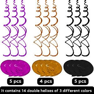 Funnlot Halloween Office Decorations Halloween Hanging Decorations Indoor 46PCS Halloween Hanging Swirl Decorations Include Pumpkin Bat Ghost Spider Mummy Eyeball Witch Hat Happy Halloween