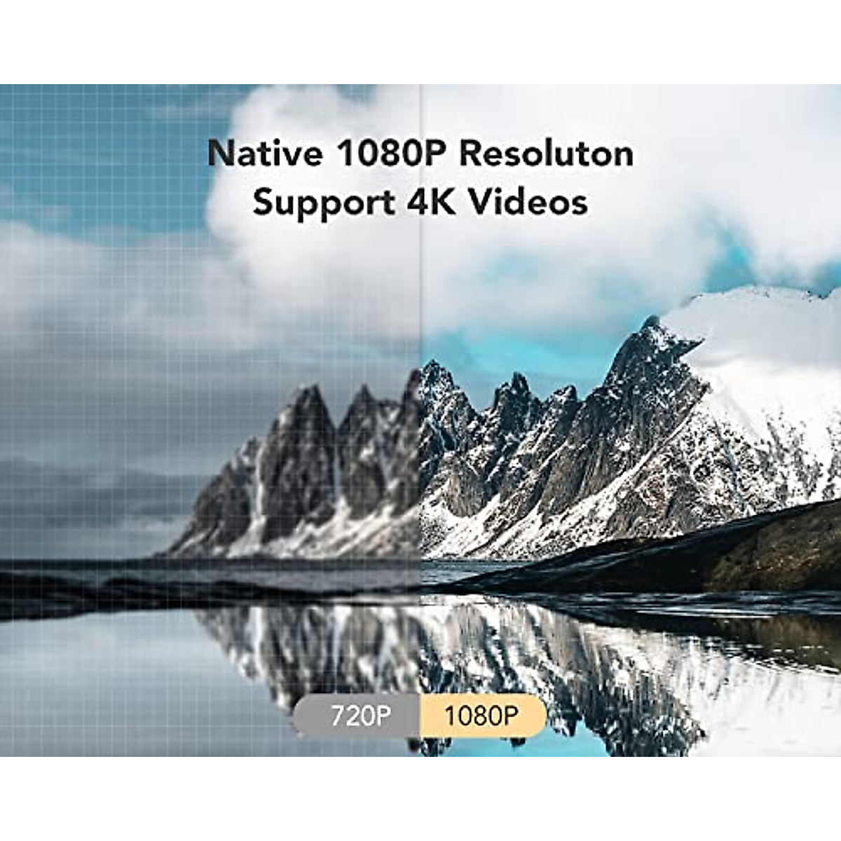 Outdoor Projector, 1080P WiFi Bluetooth Projector, 4K Projector with Android TV9.0, 400 ANSI Lumens Video Projector with 4P Keystone Correction, Zoom,Wireless Connection with iOS/Android