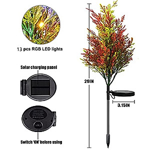 Xugenxes 2Pcs Solar Garden Christmas Tree Stake Lights,Solar Power Decoration Light Outdoor Waterproof,Xmas Pathway LED Stake Lights for Patio Yard Deck Walkway Solar Christmas Decor