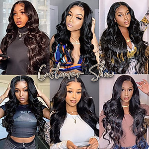 Body Wave Clip In Hair Extensions For Black Women 8Pcs Clip In Human Hair Extensions With 18 Clips Double Weft Natural Color 120g(16inch, Natural Black Body)
