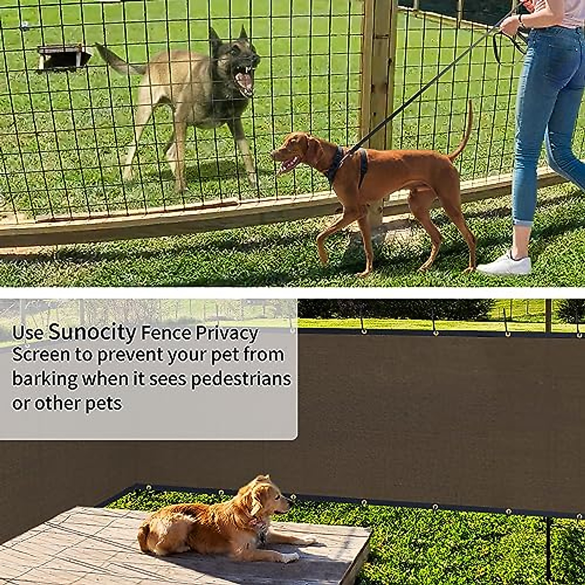 Sunocity Privacy Screen Fence,5ftx25ft Heavy Duty 90% Blockage 175 GSM Fencing Mesh Net Cover for Backyard Garden Yard Outdoor Wall 40 Cable Zip Ties Included Brown