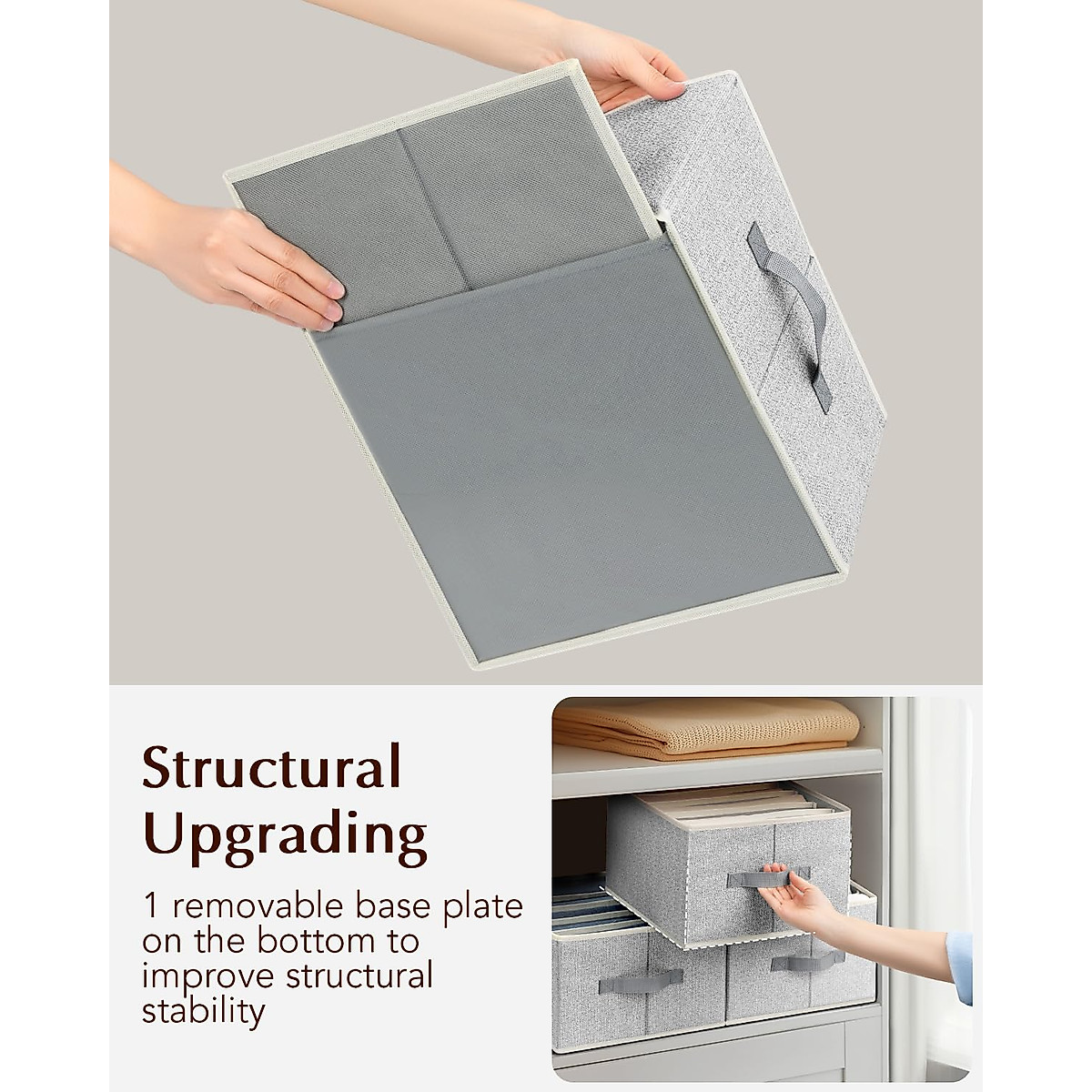 Homsorout Jeans Organizer for Closet - 4 Pack Clothes Drawer Organizer, 5-Cell Foldable Wardrobe Clothes Organizer with Handles, Closet Organizers and Storage for Jeans, T-shirts (Blended)