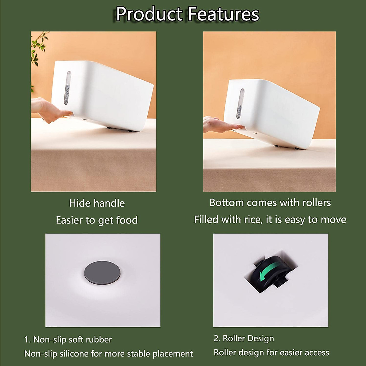 Rice Container, 22lbs Rice Storage Container, Slide Lid Rice Container, Cereal and Pantry Storage containers, Storage containers for a Pantry, Dry Food Storage containers