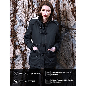 wantdo Women's Warm Thickened Parka Jacket Black XL Ladies' Water Resistant Winter Coat Navy XL