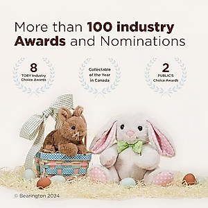 Bearington Billy Big Head Bunny The Stuffed Bunny Rabbit, 8 Inch Brown Easter Stuffed Animal