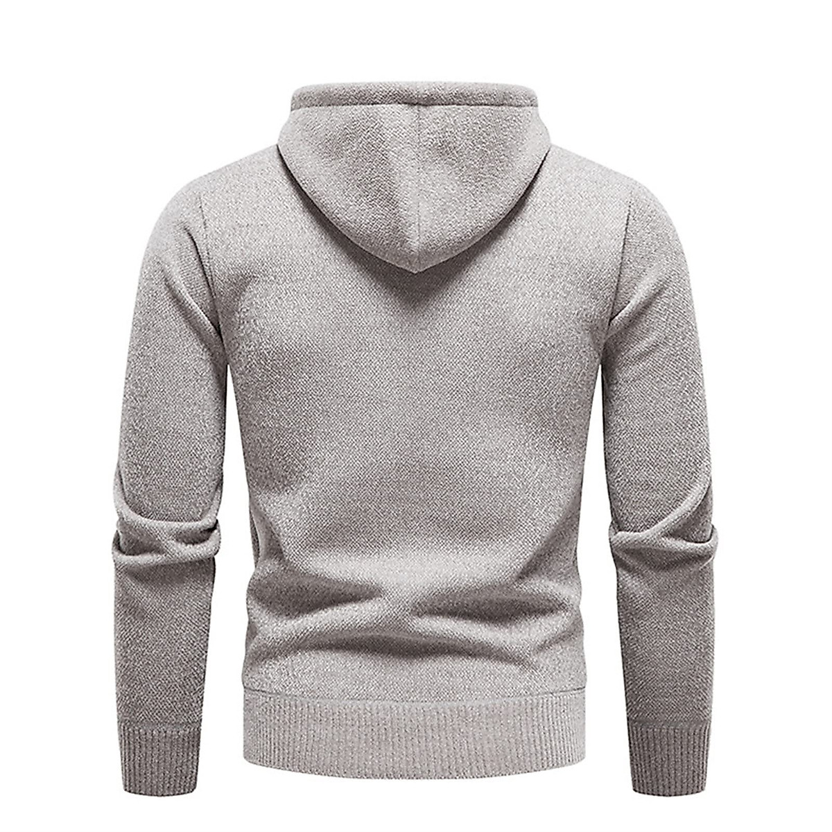 Maiyifu-GJ Men Casual Solid Fleece Hooded Sweatshirt Loose Fit Knitted Pullover Hoodie Athletic Drawstring Hooded Sweatshirts (Light Grey,3X-Large)