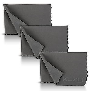 Kuzy Microfiber Cleaning Cloth for Electronics - MacBook Screen Cleaner Pro 13 14 15 16 inch and Air 13 inch - Microfiber Keyboard Cover Cloth - Glasses Cleaning Cloth - Eyeglass Cleaning Cloth, 3pc