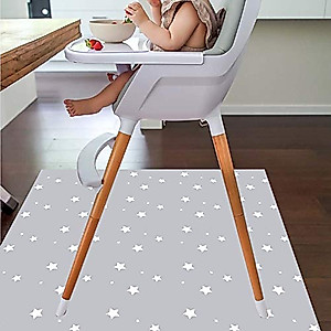 Splat Mat for Under High Chair/Arts/Crafts by CLCROBD, 51" Baby Anti-Slip Food Splash and Spill Mat for Eating Mess, Waterproof Floor Protector and Table Cloth