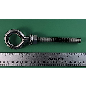 US STAINLESS Stainless Steel 316 1/2" Whitworth Eye Bolt 1/2" x 4 3/4" (12mm x 120mm) Marine Grade
