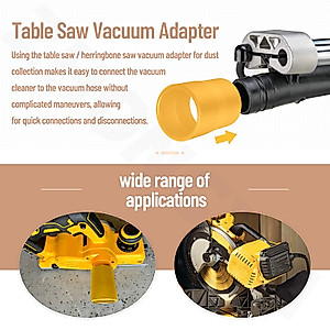 Miter Saw Vacuum Adapter, Table Saw Vacuum Adapter for Connecting 2 1/2" Table Saw Outlet Connected to 1 7/8" Shop Vac Hose, for 3/5" Miter Saw Outlet to 1 7/8" Dust Collection Hose D-ewalt DWE7491RS