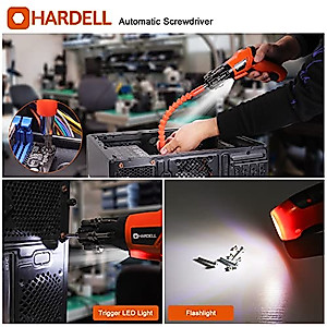 HARDELL Electric Screwdriver Cordless, 3.6V Rechargeable Power Screwdriver With Rear Flashlight, 6 In 1 Electric Screwdriver Set For Assembly Furniture, 1.5Ah Li-Ion Battery Screwdriver, 3.5 N.m