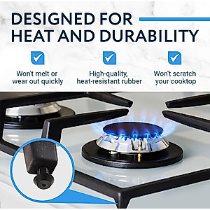 IMPRESA 20-Pack Viking Range Stove Grate Rubber Feet Bumpers – Heat Resistant Foot Replacements for Gas Burner Grates, Equivalent to PD040035 - Stove Grill Rubber Pads