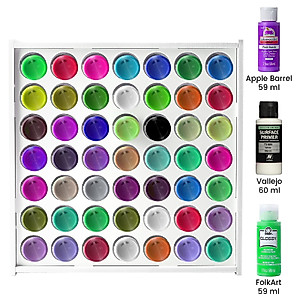 Acrylic Paint Organizer Craft Paint Storage Organizer for Apple Barrel, Folkart,2oz Craft Paints, Wall-mounted-49Holes
