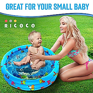 Small Pool for Kids, Small Kiddie Pool, Baby Pool for Kids 1-3 Years, Mini Pool for Toddlers & Infants, 32Inch, Small Inflatable Swimming Kiddie Pools for Outside and Inside, Durable Material Blue