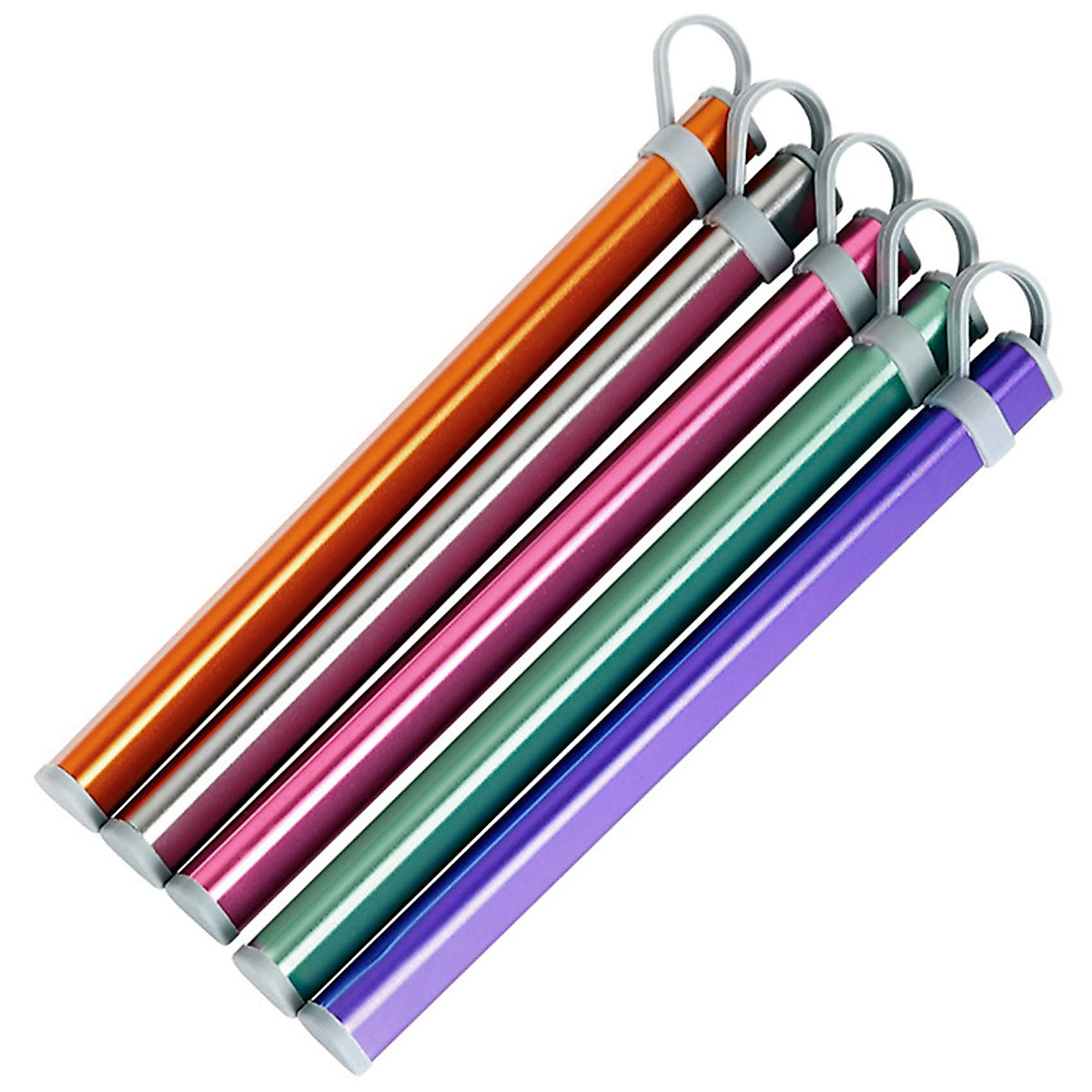 Nuhikap 2X Chopsticks Storage Tubes Aluminum Alloy Box Case for Titanium Chopsticks Storage Box Without Chopsticks Green & Gray