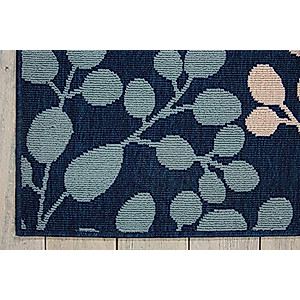Nourison Caribbean Contemporary Navy 2'6" x 4' Area -Rug, Easy -Cleaning, Non Shedding, Bed Room, Living Room, Dining Room, Kitchen (2x4)