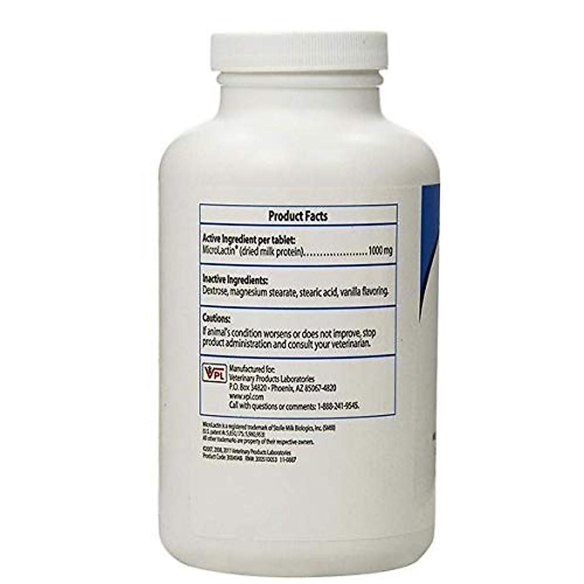 Duralactin Canine 1000mg 180ct Chewable Tabs for Dogs Vanilla Flavored