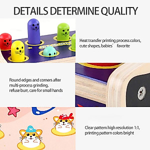 Groundhog Pounding Bench Game Pirate Theme Hammering Pounding Toys Kids Hammer & Pound Toy Pounding Game for Single and Double Kids Early Montessori Educational Tool Gift for Kids Girls Boys Age 3+