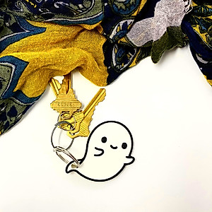 Cute Kawaii Ghost Keychain - Perfect for Hanging your keys. Decorate your Backpacks, Lunchboxes, Luggage, & Tote Bags (Ghost)