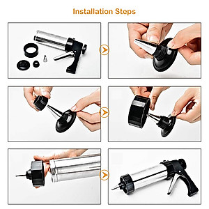 Faruxue DIY Cookie Press Gun Kit Stainless Steel Biscuit Press Cookie Icing Gun Set with 13 Discs and 7 Icing Tips Ideal for Biscuit, Cake, Churro, Cookie