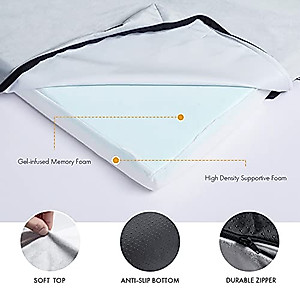 Memory Foam Camping Mattress Portable Travel Sleeping Pad Floor Guest Bed Tent Mattress Removable Waterproof Cover Travel Bag CertiPUR-US (Single (Small))
