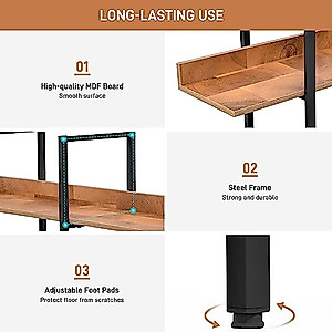 KNAMOTL 5 Tier Bookcase Home Office Open Bookshelf, Vintage Industrial Style Shelf with MDF Board & Large Capacity Storage, Black Metal Frame for Office Living Room (Black+Brown)