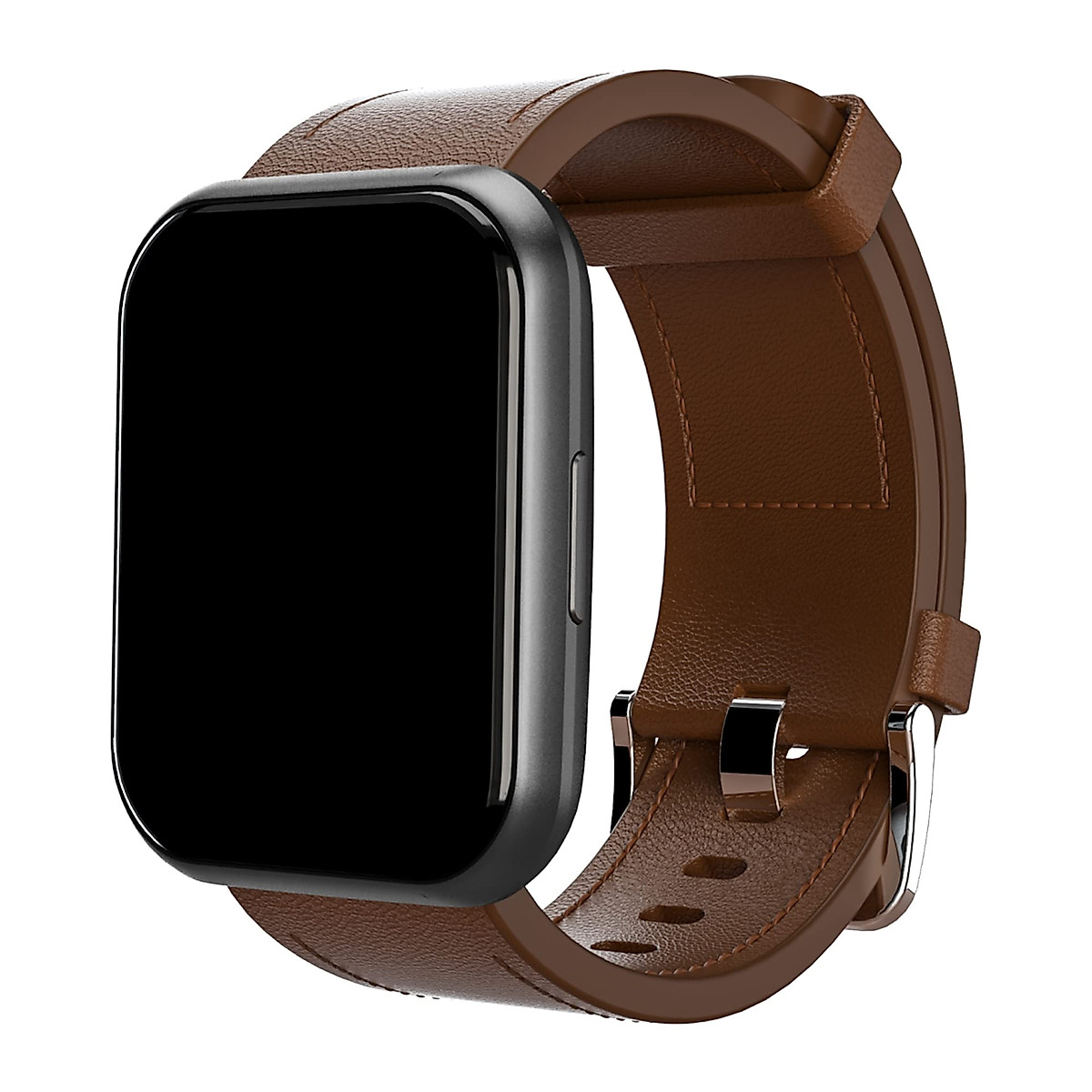 WYZE Watch Replacement Leather Bands Compatible Smart Watch 47mm, 47mm C, 44mm, Quick Release Genuine Leather Watch Strap for Women and Men, Classic Brown