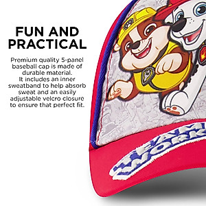 Nickelodeon Little Baseball Cap, Paw Patrol Marshall Adjustable Toddler Boy Hats for Kids, Red, Ages 2-4 and Ages 4-7