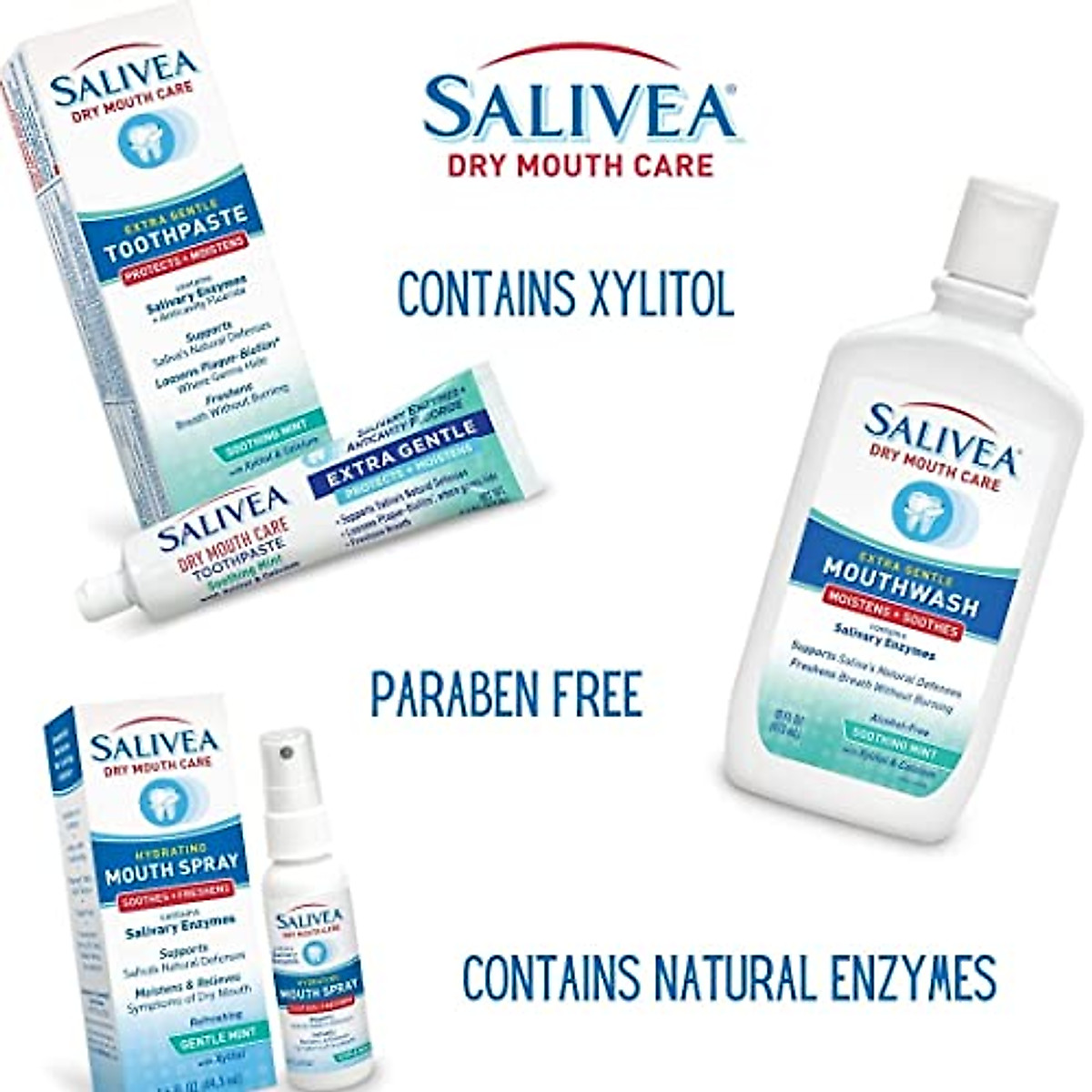 SALIVEA Dry Mouth Toothpaste - Soothing Mint Toothpaste with Natural ...