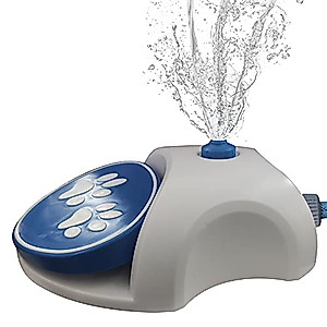 EverBrit Outdoor Dog Water Fountain Step On Water Dispenser Garden Dog Cooling Tool with 2 Nozzles, Always Fresh Water, Sturdy and Easy to Use