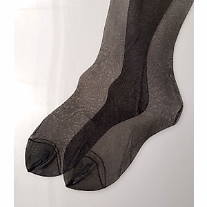 TVRtyle Women’s 10 Denier Vintage Thigh High See Through Non-stretch RHT Silk Stocking 928 (Large)