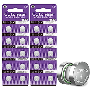 Cotchear 20Pcs AG9 Button Cell Batteries 1.5v AG9 194 LR936 SP394 Coin Battery