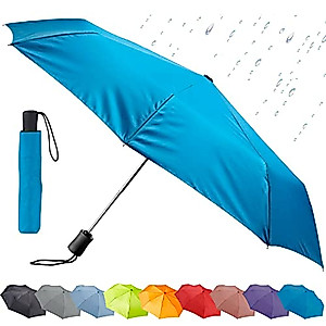 Lewis N. Clark Windproof & Water Repellent Fabric, Automatic Open Close & 1 Year Warranty, Teal, One Size