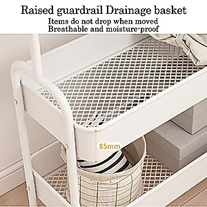 ZBYL Clothing Rolling Wardrobe Garment Rack with Wheels, Metal Clothes Closet Rack with Bottom Shelf, Portable Organizer Standard Rod with Hooks for Hanging Clothes, 68×160cm